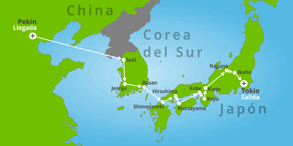 Viaje a China, Corea del Sur y Japón de 20 días